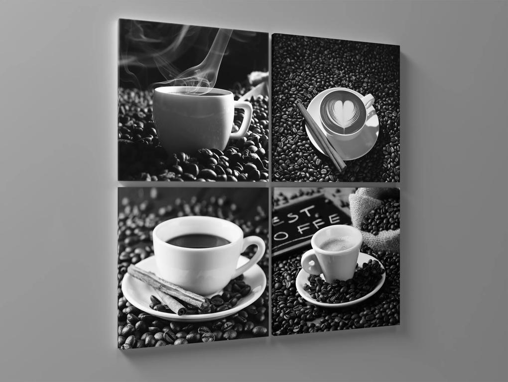 Liox Černobílý obraz čas na kávu Rozměr: 90 x 90 cm