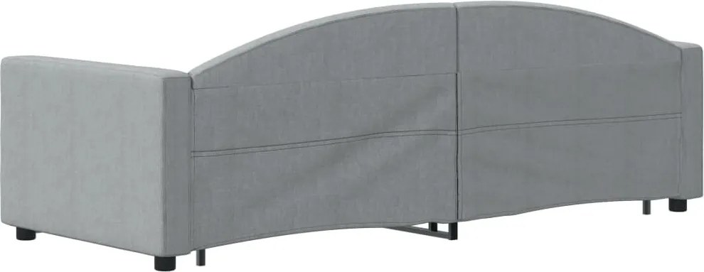 Válenda s přistýlkou a zásuvkami světle šedá 80 x 200 cm textil 3197219