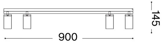 Ideal Lux - LED Bodové svítidlo PROFILO 4xGU10/7W/230V černá