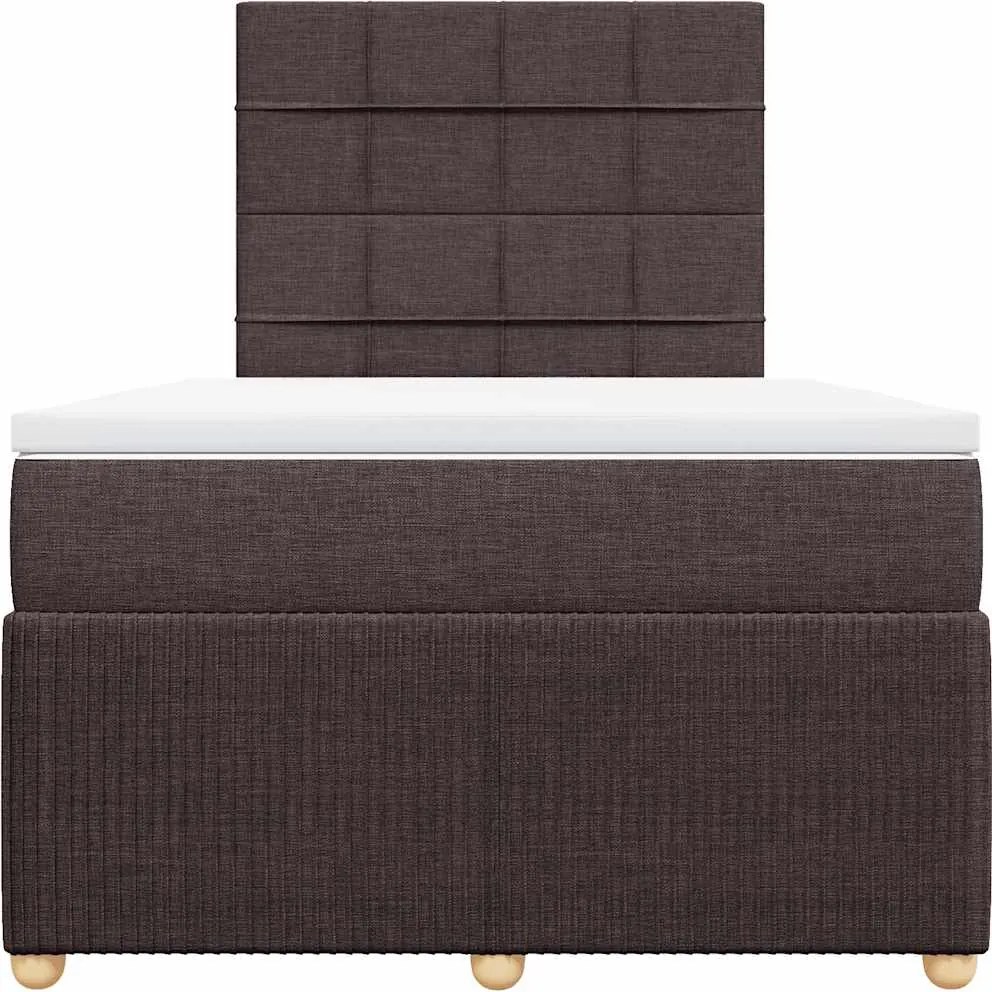 Box spring postel s matrací tmavě hnědá 120x200 cm textil 3294326