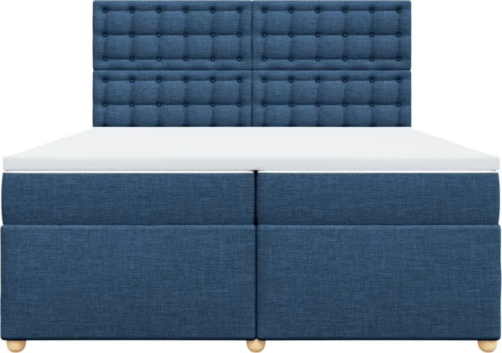 Box spring postel s matrací modrá 200x200 cm textil 3291407