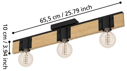 Eglo 43901 - Stropní svítidlo BAILRIGG 3xE27/40W/230V