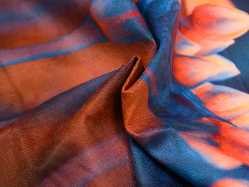 Dekorační povlak na polštář FASCINATA 40x40 cm, oranžovo-modrý