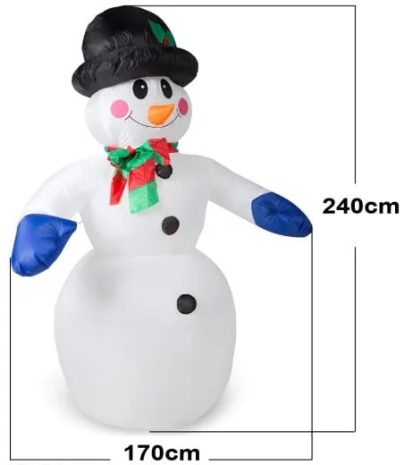 Deuba Nafukovací sněhulák s 20 LED diodami