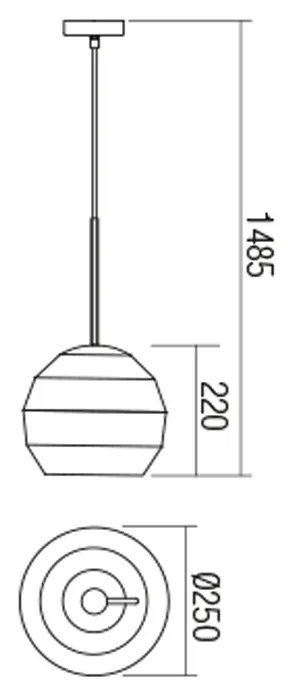 Redo 01-1408 závěsné svítidlo Anaru matně šedé, E27, ø25cm