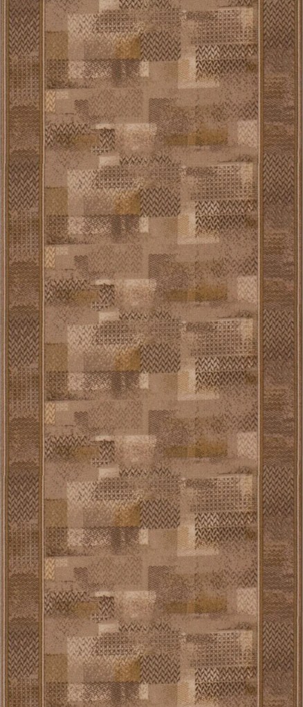 Associated Weavers, Protiskluzový běhoun na míru Tribe 44 hnědý, šíře 100 cm, hnědá, chodba / předsíň
