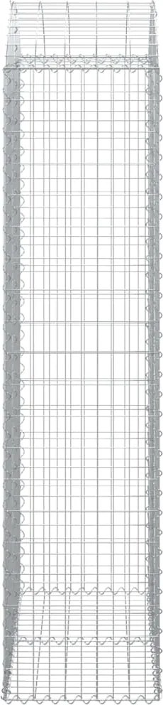 Klenutý gabionový koš 100 x 50 x 200/220 cm pozinkované železo 153440