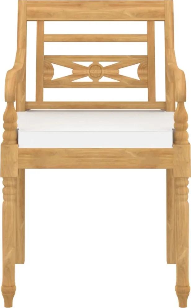 vidaXL Židle Batavia 4 ks bělené masivní teakové dřevo [3087054] Barva: Bílá