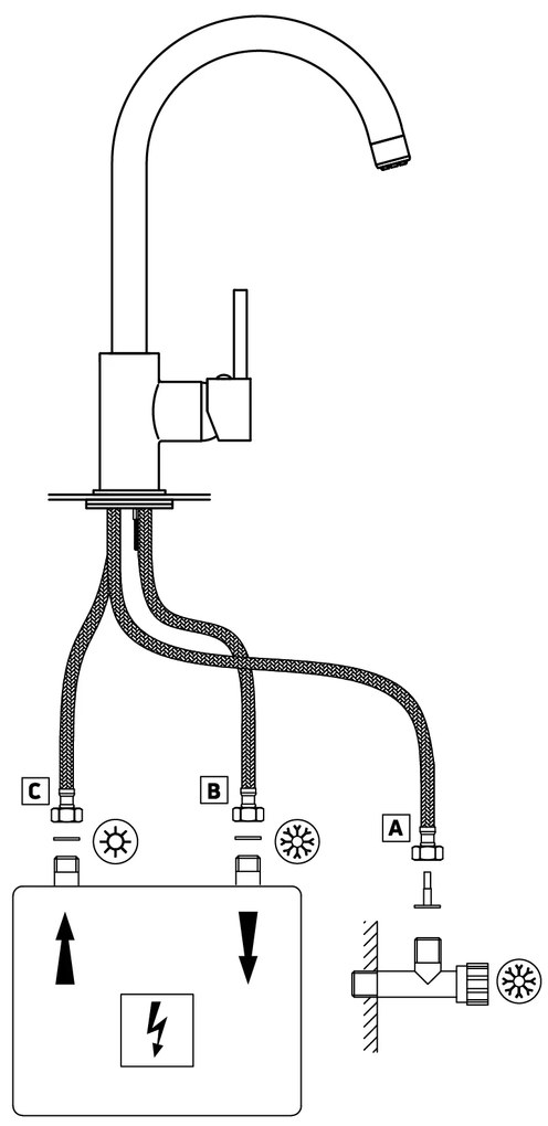 Deante Trojcestná dřezová baterie pro nízkotlaké ohřívače - BEZ 062H