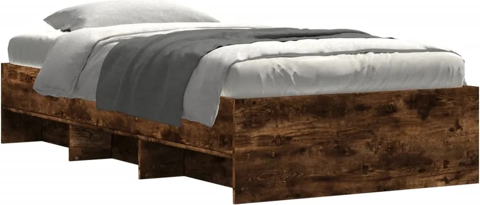Rám postele bez matrace kouřový dub 90x190 cm kompozitní dřevo 3295706