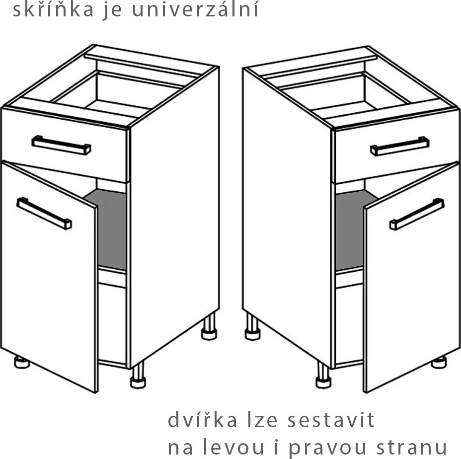 GLAMOUR z | dolní skříňka GLA-1D | 30 cm | KOVÁNÍ BASIC | korpus dub sonoma | zelená mat