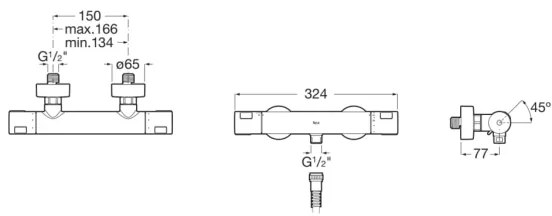 Roca A5A2E18C00 - Sprchová termostatická baterie T-500 lesklý chrom