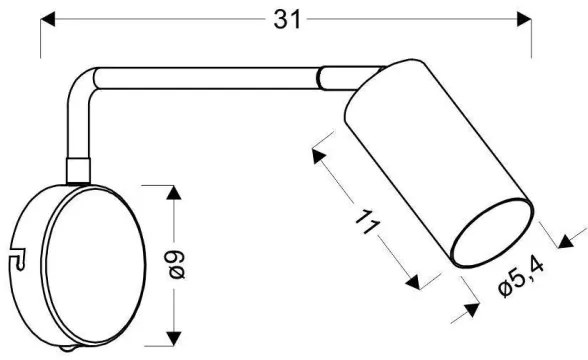 Nástěnná lampička TINA 1xGU10/15W/230V černá/zlatá