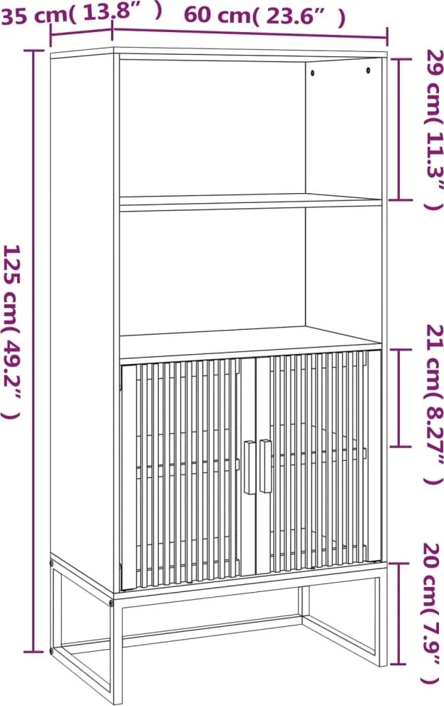 vidaXL Highboard 60 x 35 x 125 cm kompozitní dřevo [352135] Barva: Bílá