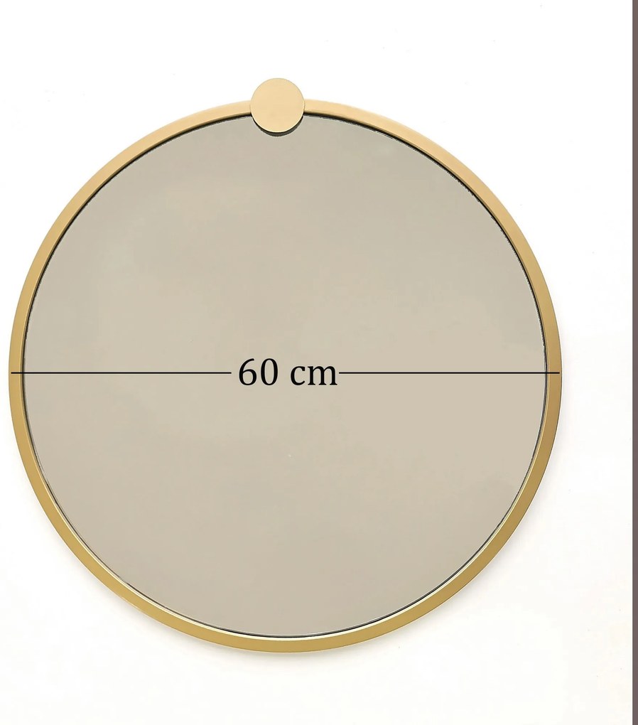 Kulaté nástěnné zrcadlo Lakar 60 cm zlaté
