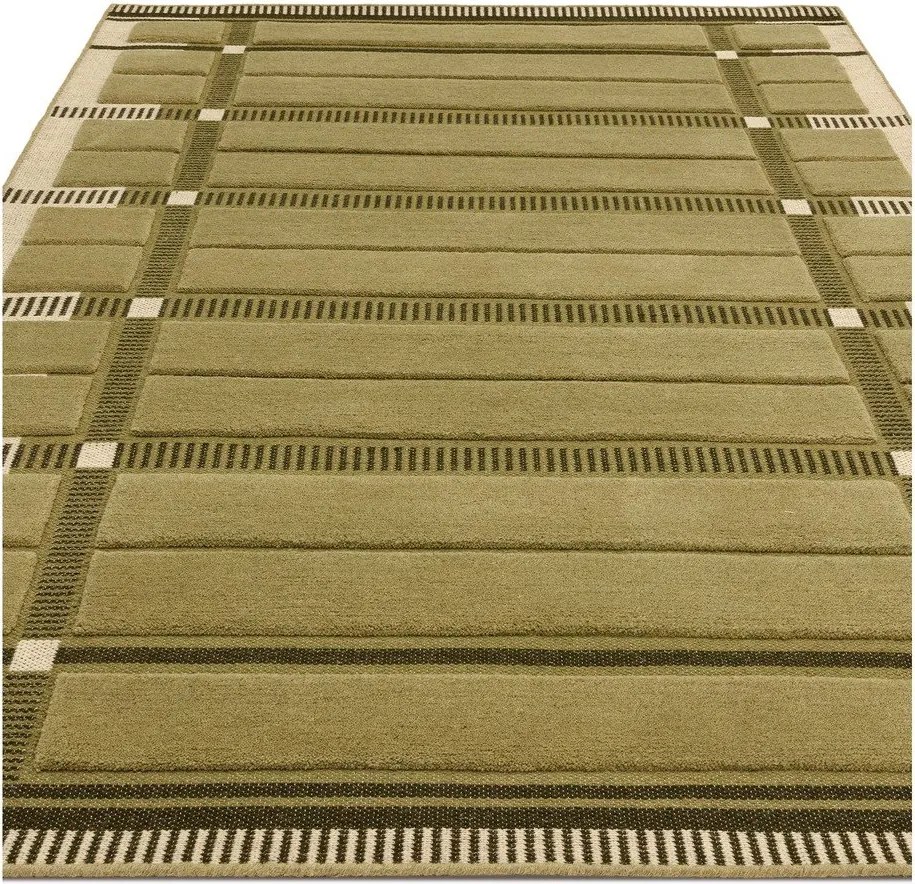 Zelený/béžový ručně tkaný vlněný koberec 200x290 cm – Asiatic Carpets