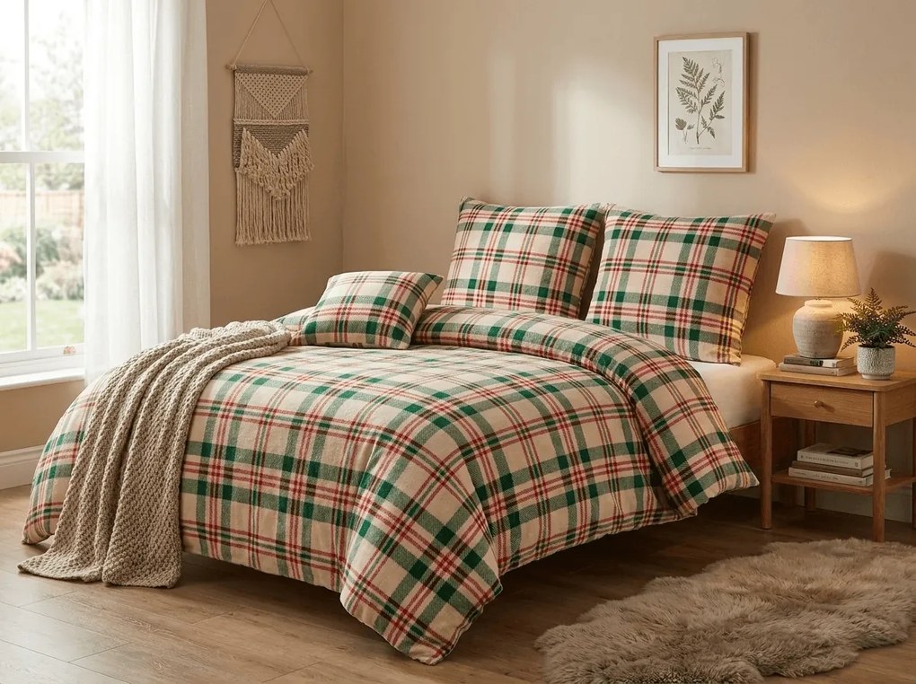 Mikroplyšové povlečení WINTER PLAID barevné Rozměr povlečení: 2 ks 70 x 90 cm | 200 x 220 cm