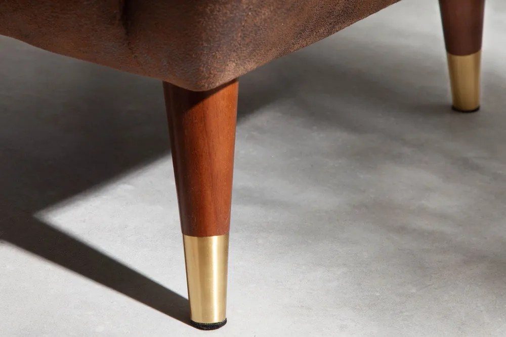 Designové křeslo Danail antik hnědé