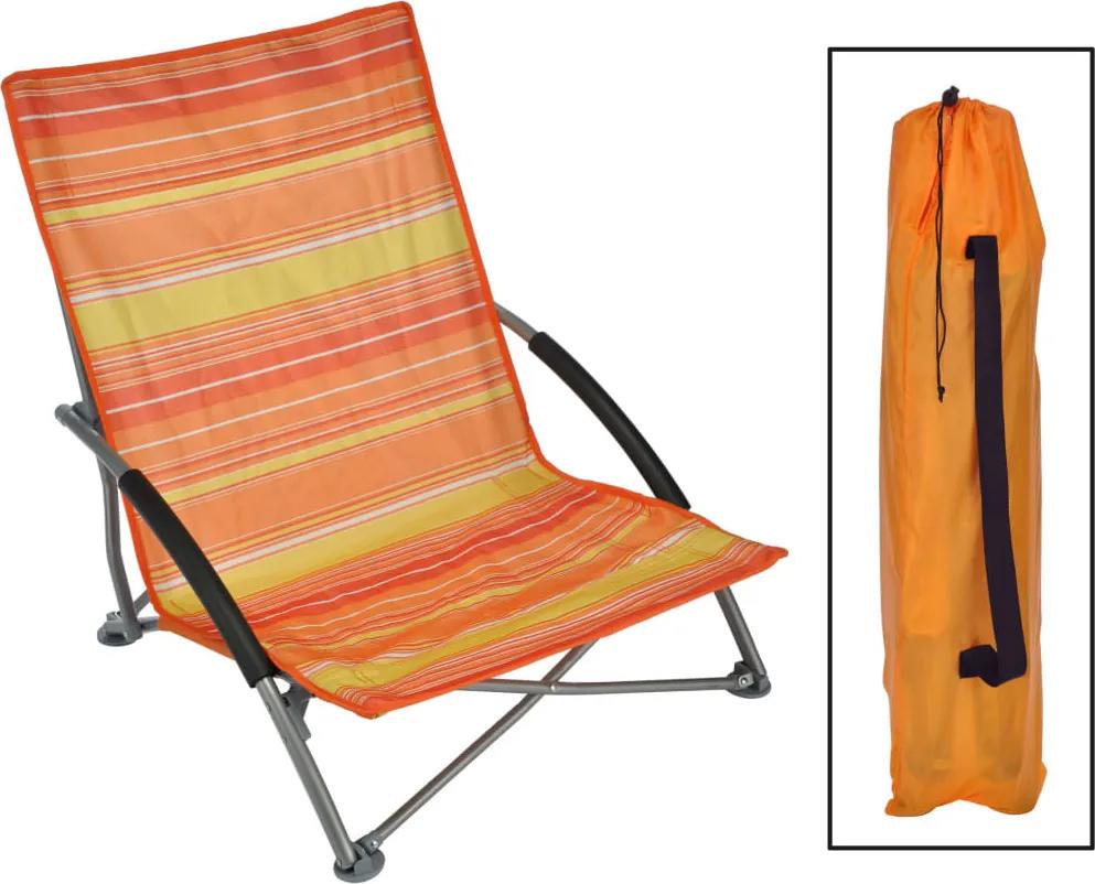 HI Skládací plážové křeslo oranžové 65 x 55 x 25/65 cm [429131]