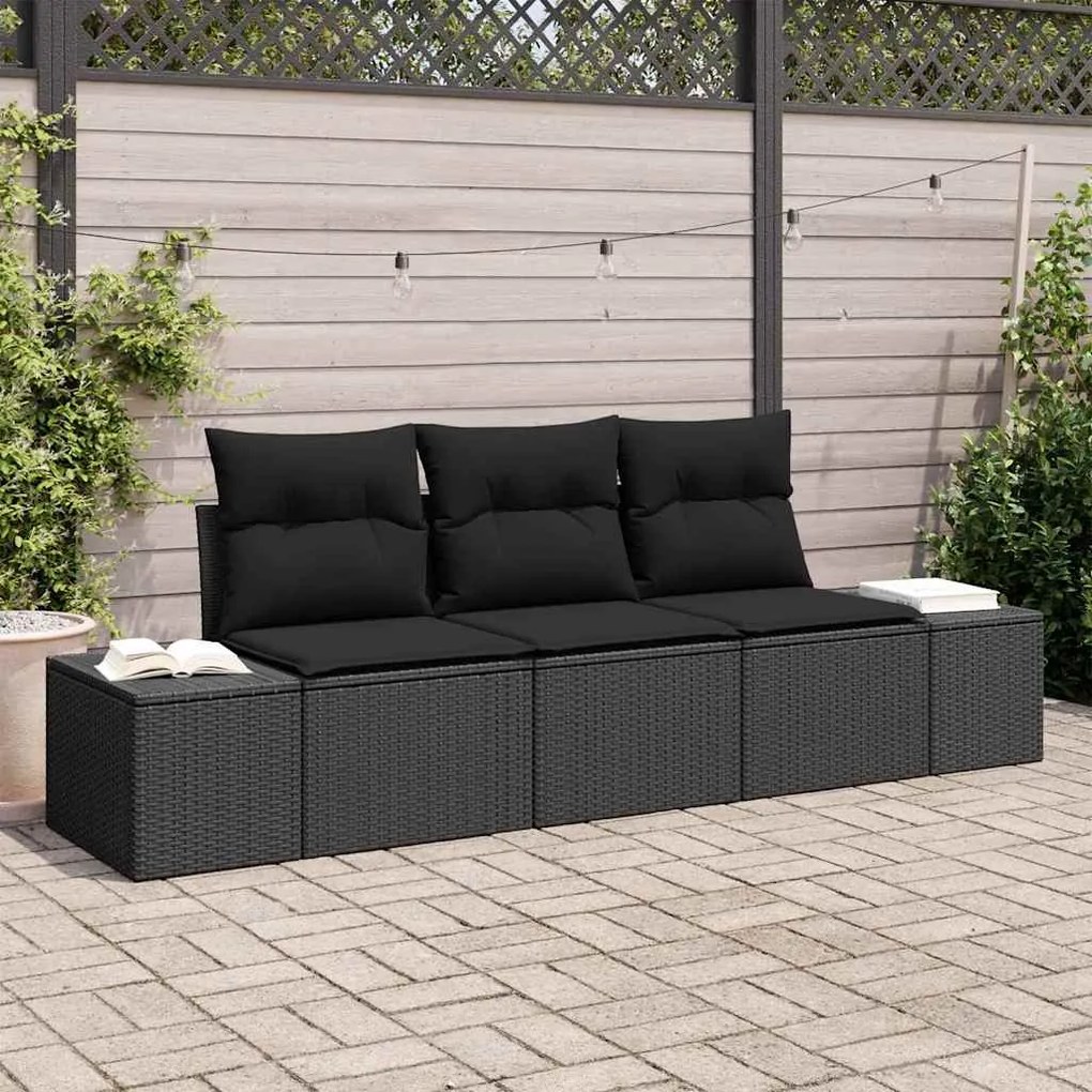 Set pohovek 3 ks Černá polyratan 3346923