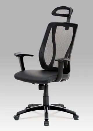 Autronic - Kancelářská židle, houpací mech., černá MESH, plastový kříž - KA-K103 BK