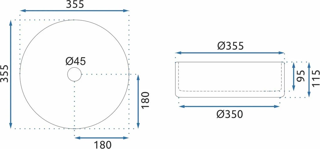 Rea Cristal, skleněné umyvadlo na desku 36x36 cm, čirá, REA-U9670