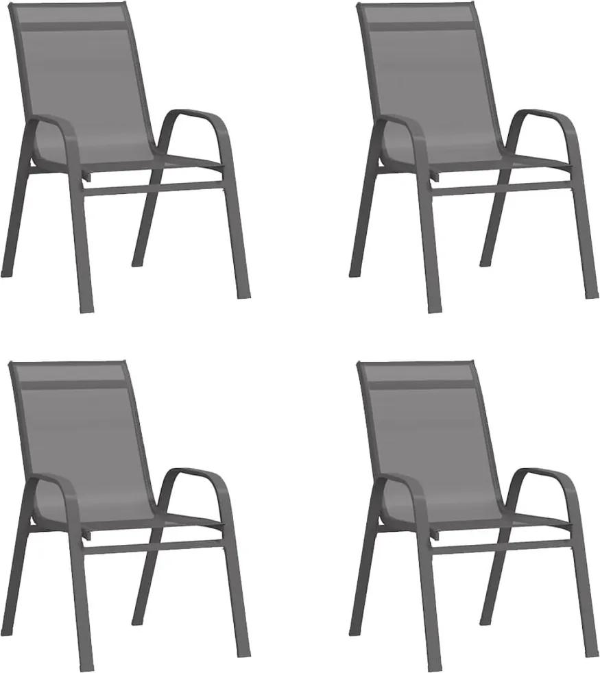 vidaXL Stohovatelné zahradní židle 4 ks textilenová tkanina [318781] Barva: Černá