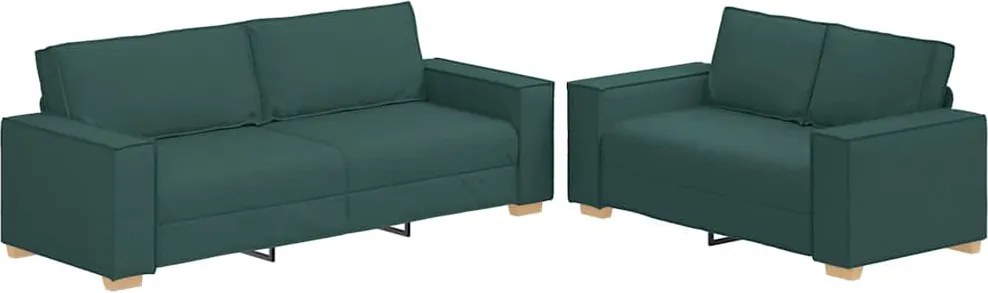 2dílná sedací souprava s poduškami tmavě zelená textil 3324696