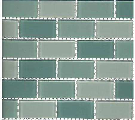 Skleněná mozaika CM B444 mix zelená 30,5x32,5 cm