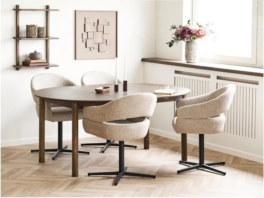 Kulatý rozkládací jídelní stůl s přídavnou deskou v dekoru dubu 120x220 cm Bundaberg – House Nordic