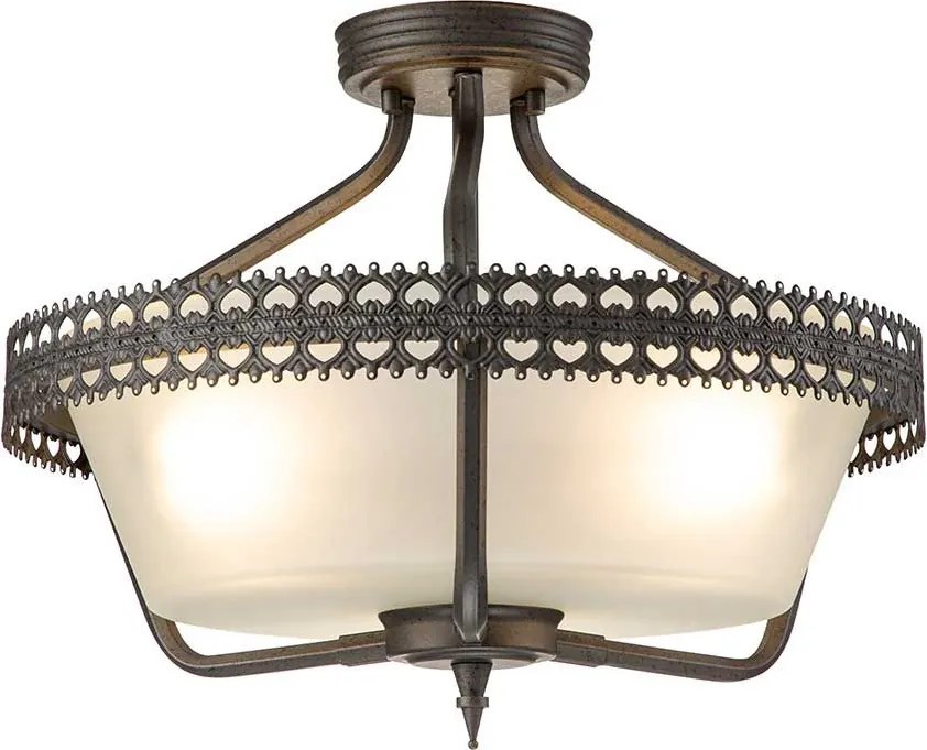 Elstead CROWN retro svítidlo 44 cm rezavý kov 3xE27