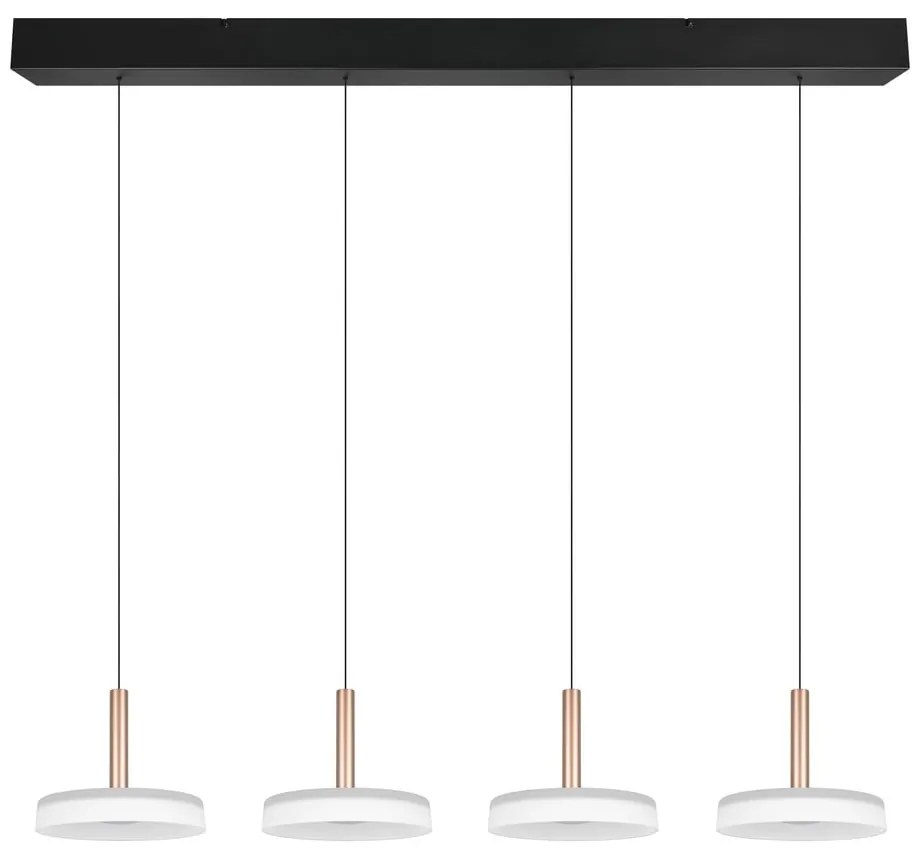 LED stmívatelné závěsné svítidlo v černobílo-zlaté barvě se skleněným stínidlem Celeste – Trio
