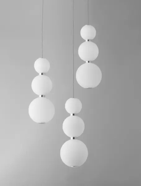 Designový LED lustr Perla 31 chrom