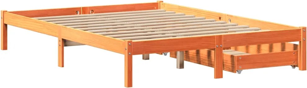 Postel bez matrace voskově hnědá 120 x 200 cm masivní borovice 3301453