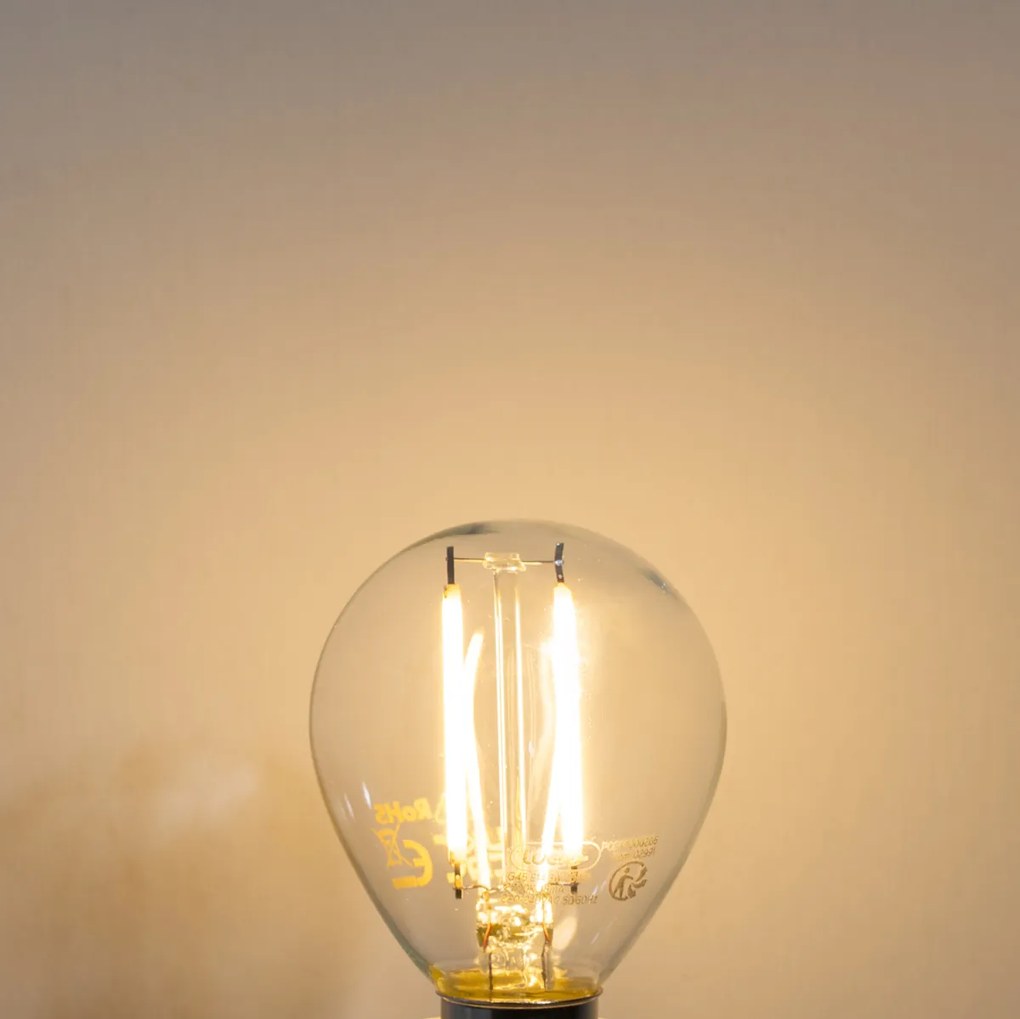 Sada 5 stmívatelných LED žárovek E14 P45 čirá 3W 250 lm 2700K