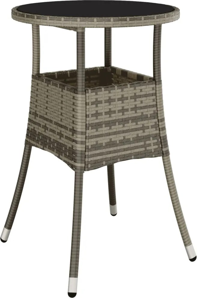 5dílný zahradní bistro set s poduškami šedý polyratan 3187419