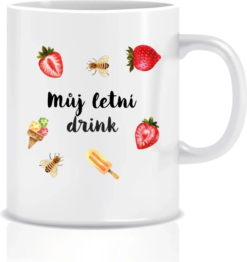 Personalizovaný klasický bílý keramický hrníček 300 ml s letním mixem