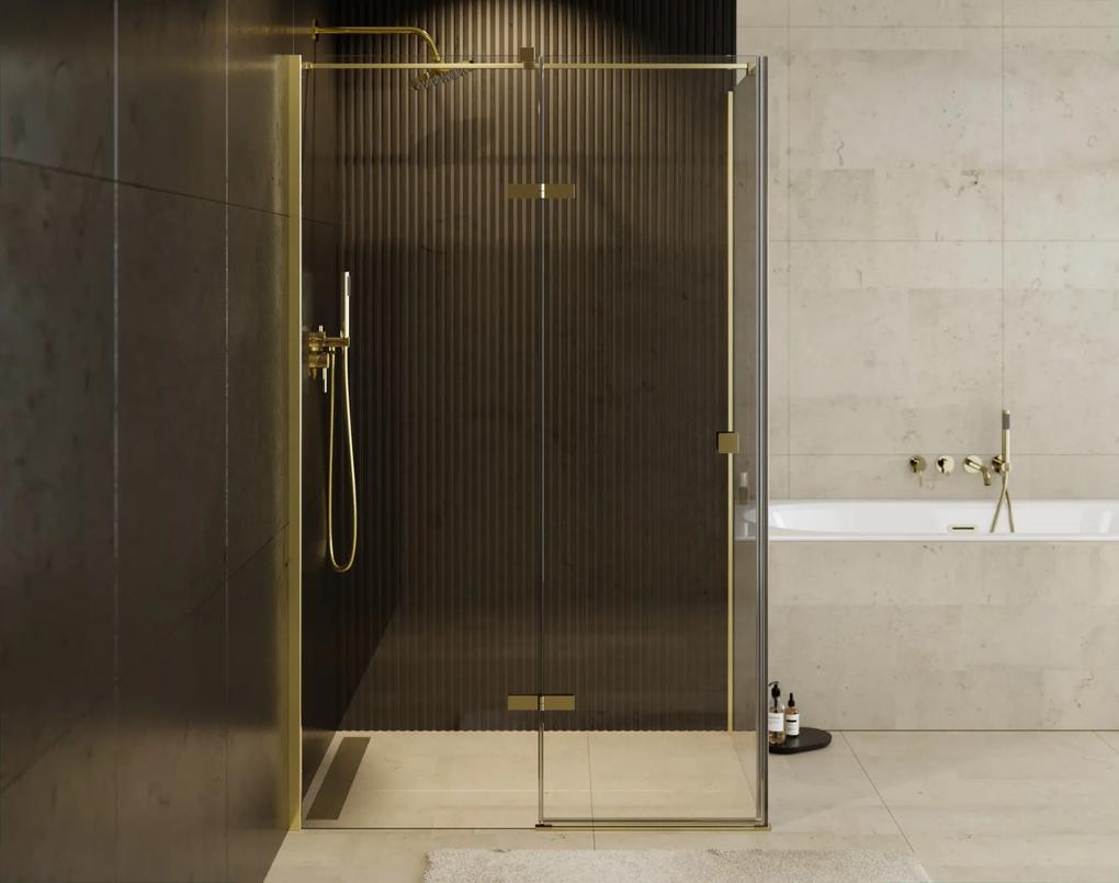 Besco Pixa 100x80/120x80 obdélníkový sprchový kout, gold Orientace: Levá, Rozměr sprch.dveří: 120cm