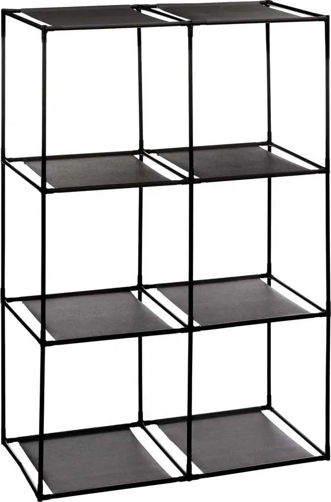 Regál s 6 textilními boxy, výš, 98 cm