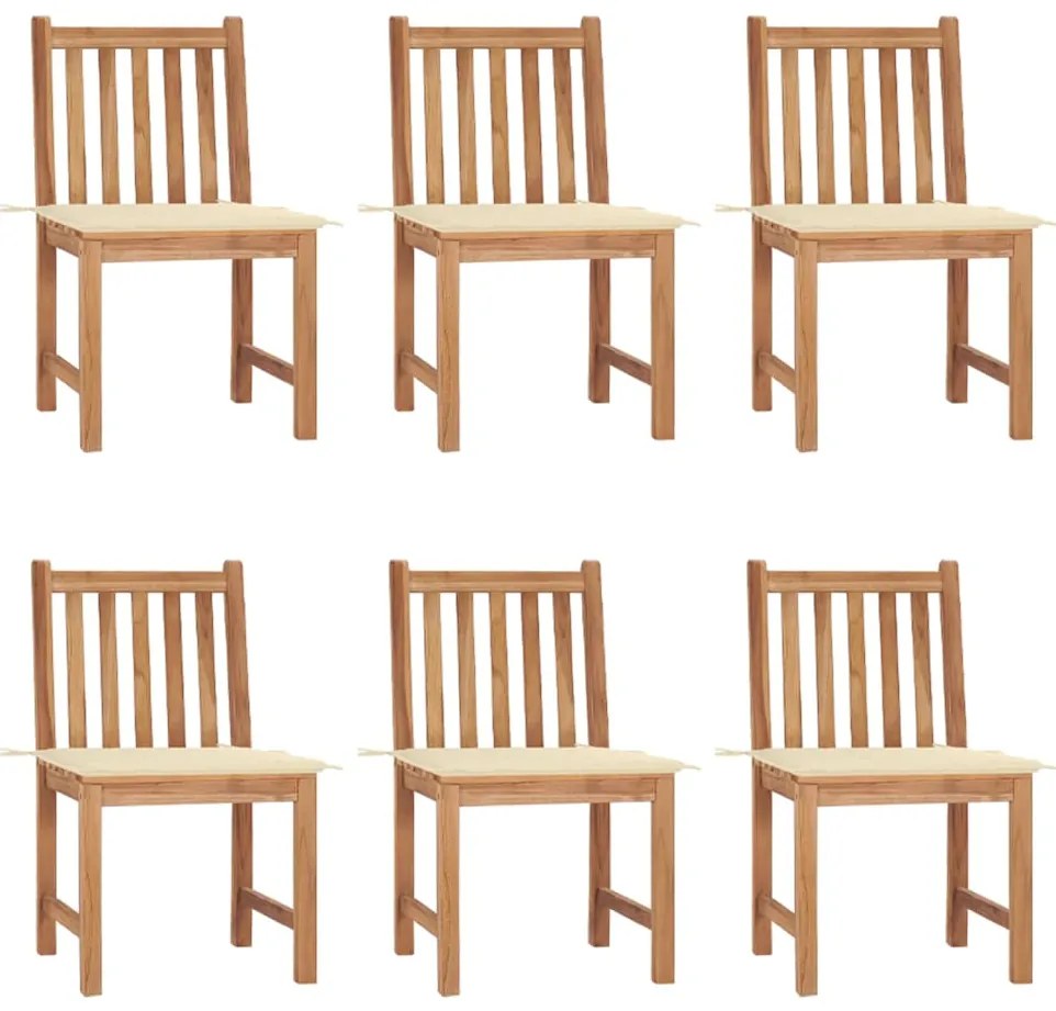 Zahradní židle s poduškami 6 ks masivní teak 3073117