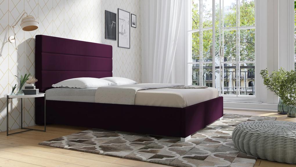 Eka Čalouněná postel Coral - Kronos 140x200 cm Barva látky: Starorůžová (29), Úložný prostor: Bez úložného prostoru