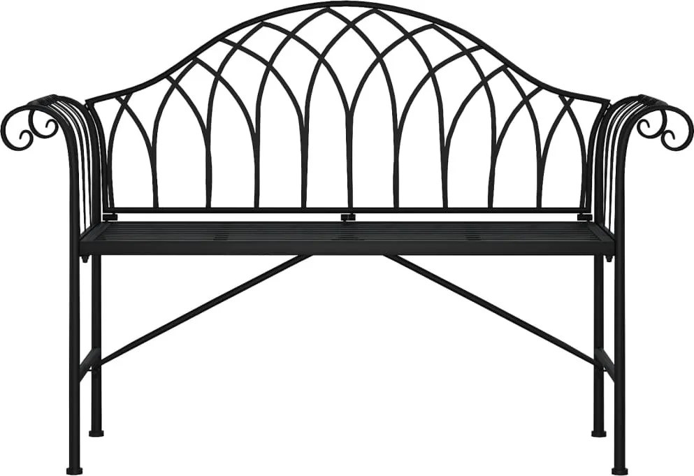 vidaXL 2místná zahradní lavice 128 cm černá ocel [318828]