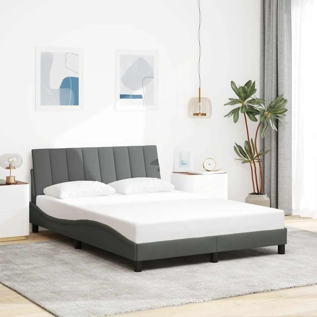 Rám postele bez matrace Hanko tmavě šedá 140 x 200 cm textil 3310392