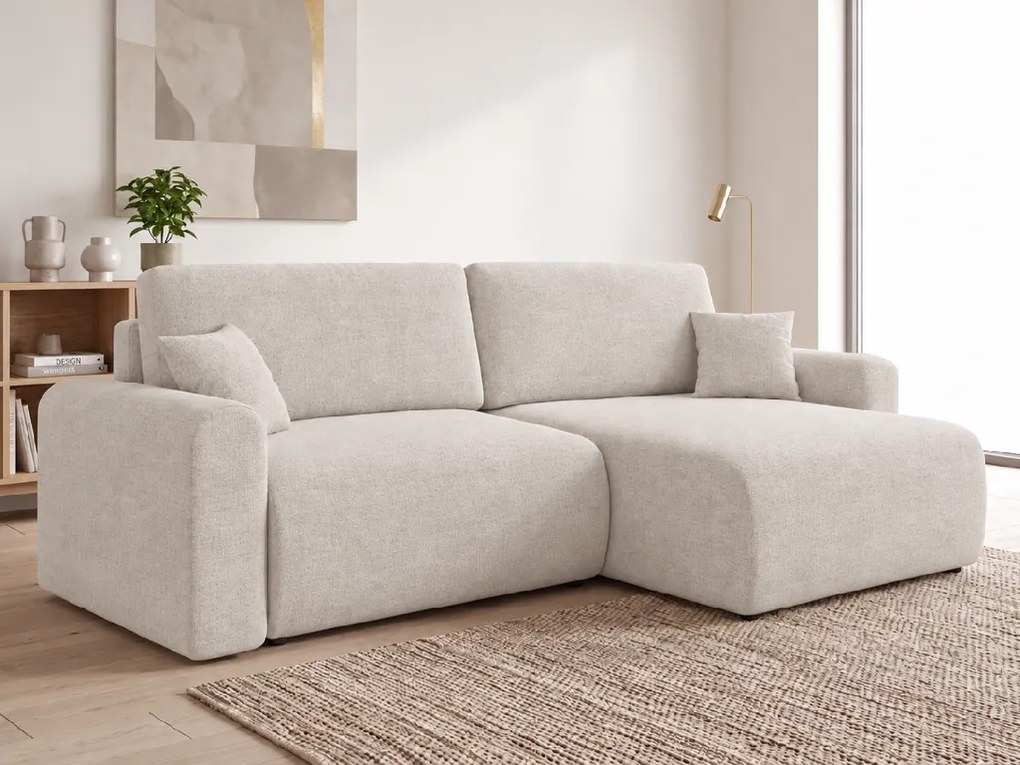 Rozkládací oboustranná sedací souprava do L NORDEN PAROS 250x140 cm, krémová