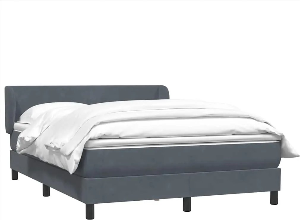 Box spring postel s matrací tmavě šedá 160x210 cm samet 3317362