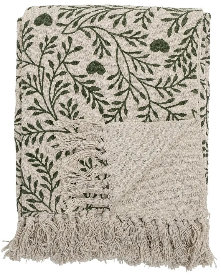 Zeleno-krémová deka 130x160 cm Maribelle – Bloomingville