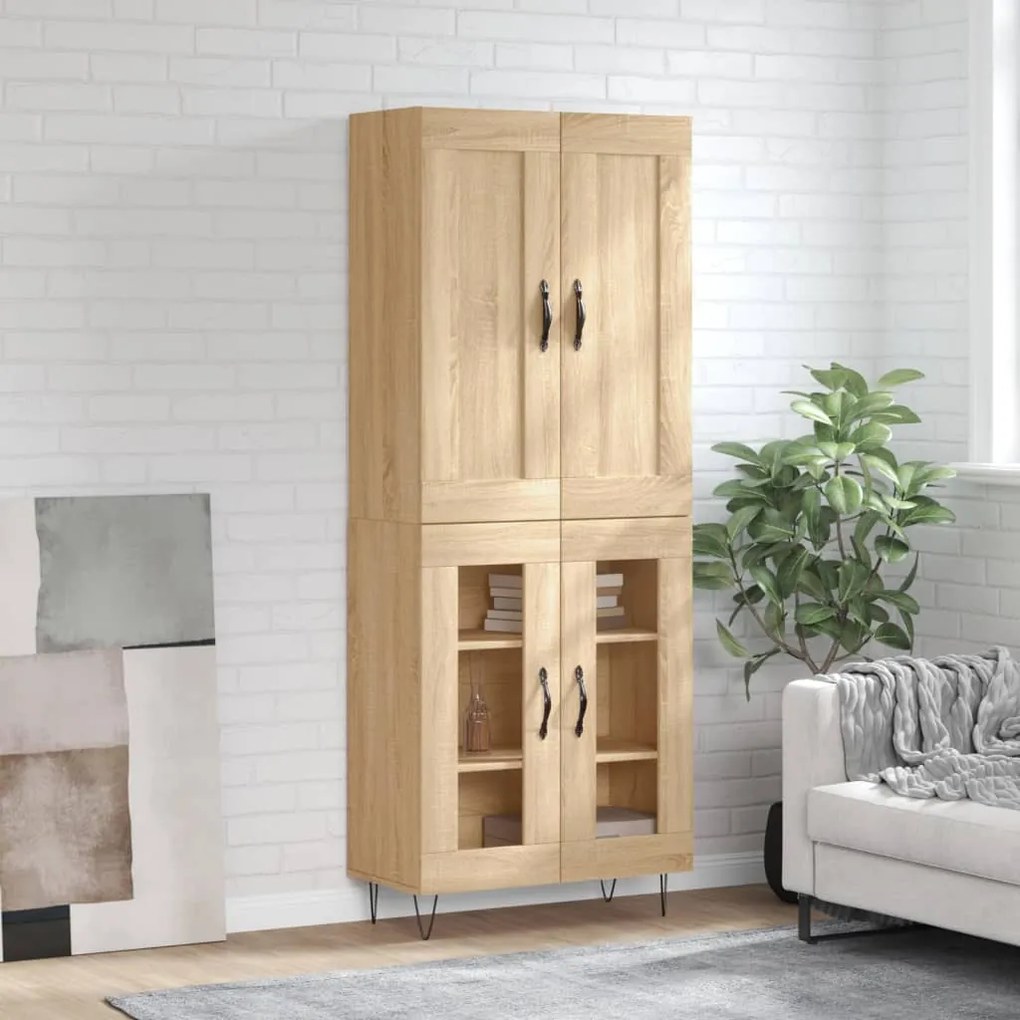 Skříň highboard dub sonoma 69,5 x 34 x 180 cm kompozitní dřevo 3199652