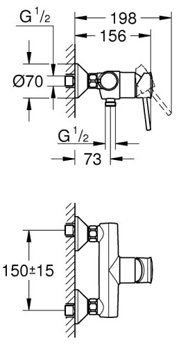 GROHE 23786000 - Sprchová baterie START CLASSIC 150 mm lesklý chrom