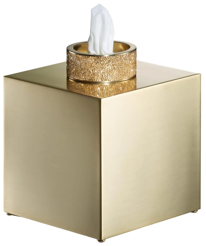Decor Walther Box na papírové kapesníky s krystaly Swarovski ROCKS KB zlatý mat