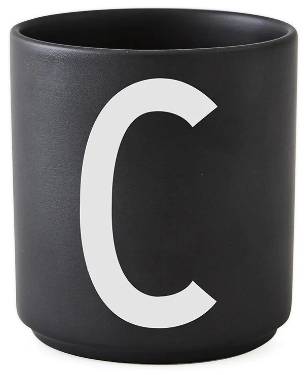 DESIGN LETTERS Porcelánový hrneček dózička Letters Black C černá porcelán 300 ml